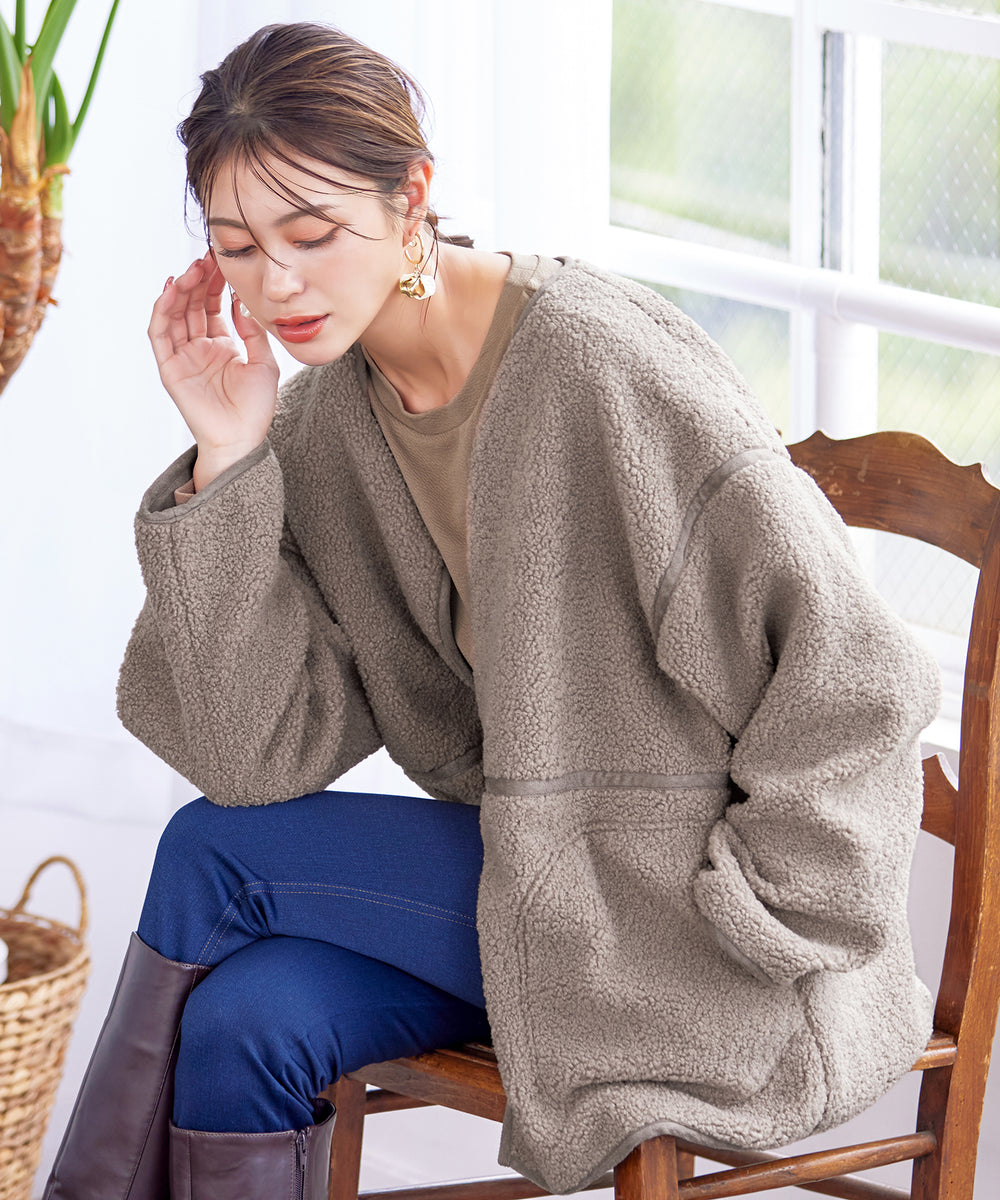 【アウトレット】2wayリバーシブルボアショートブルゾン – Tiaclasse